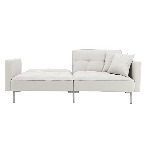 P PURLOVE 74" Upholstered Sofa Bed Sleeper Couches and Sofas,Convertible Folding Futon Sofa Bed Modern Adjustable Recliner Couches Sofas Bed for Living Room Office