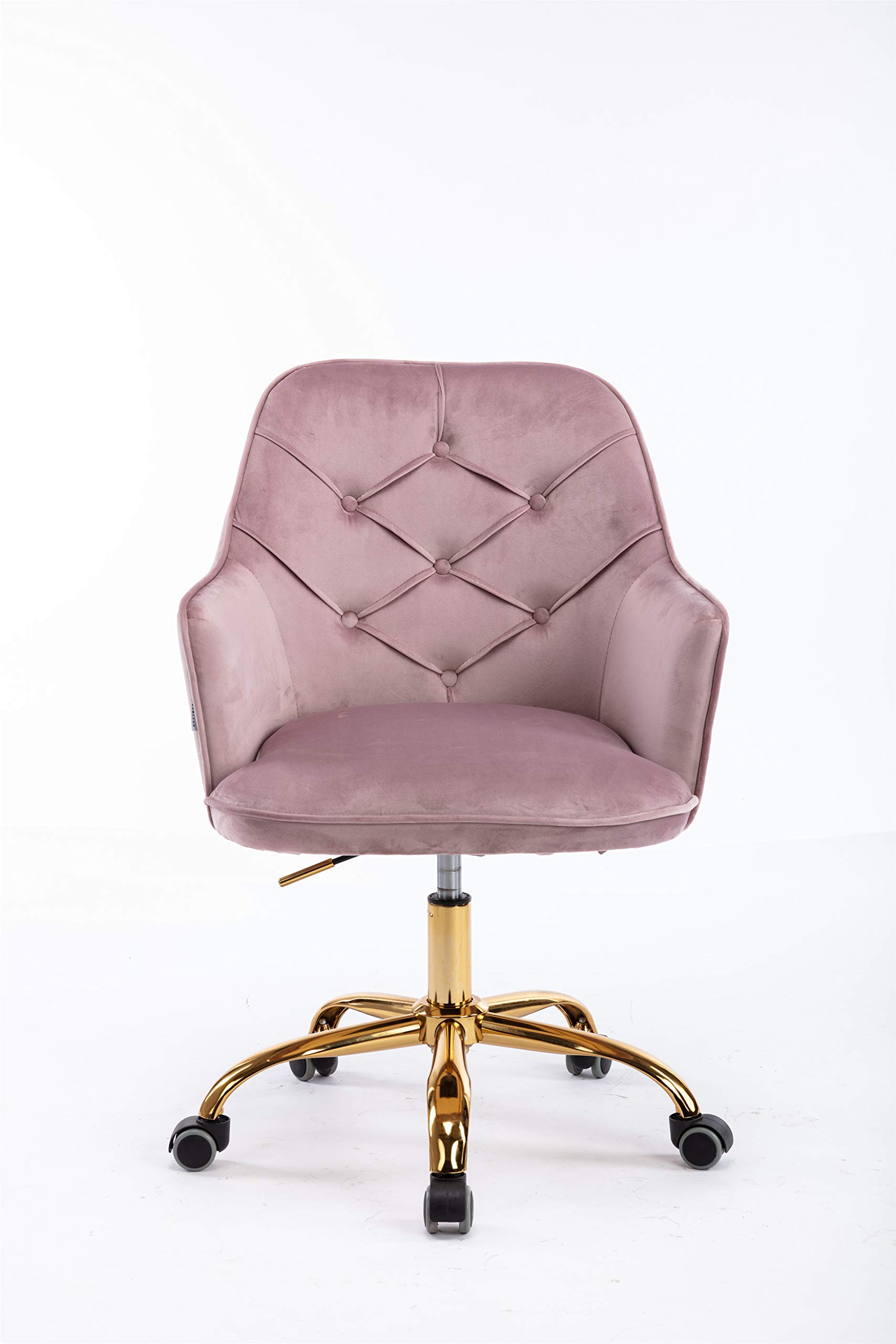 FATFISH Velvet Swivel Shell Chair for Living Room, Office, Modern Leisure Arm Chair in Pink