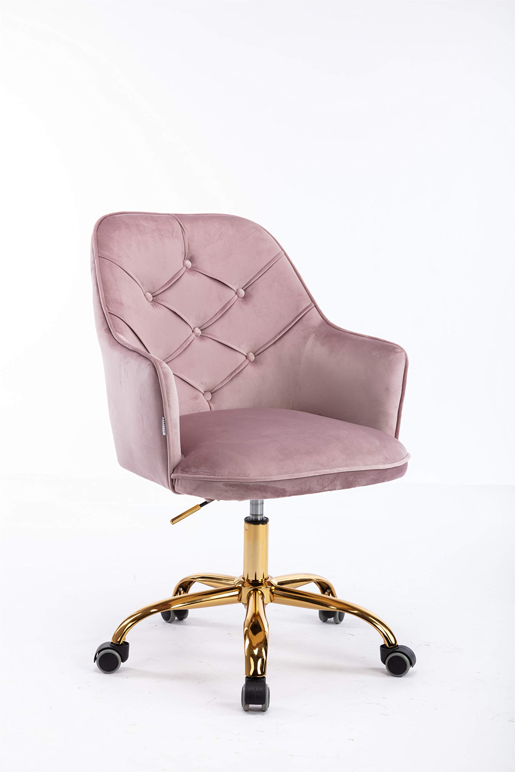 FATFISH Velvet Swivel Shell Chair for Living Room, Office, Modern Leisure Arm Chair in Pink