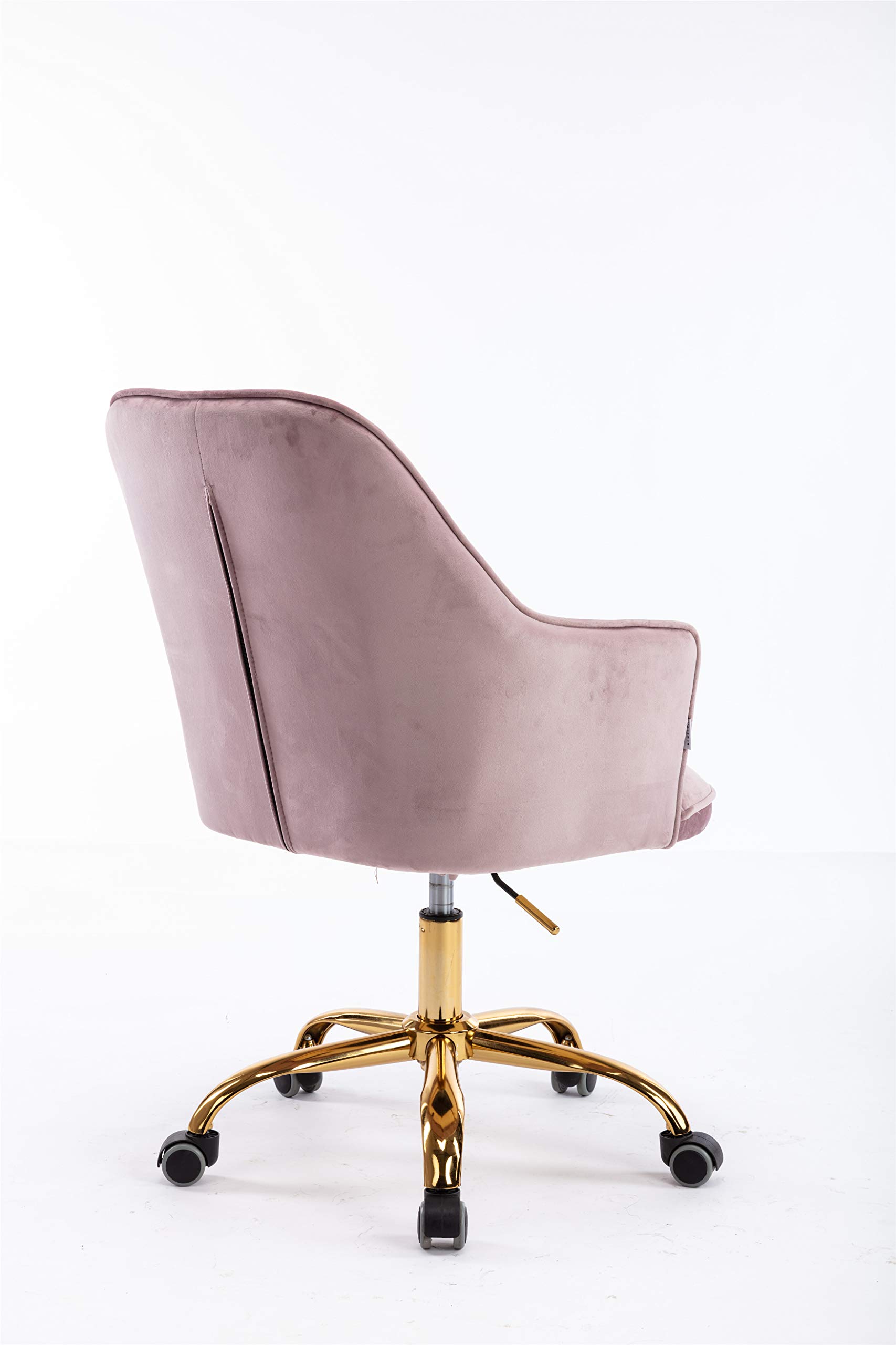 FATFISH Velvet Swivel Shell Chair for Living Room, Office, Modern Leisure Arm Chair in Pink