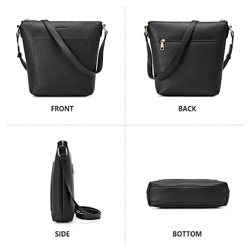 WESTBRONCO Crossbody Bags for Women Trendy, Medium Shoulder Handbags Soft Vegan Leather Purse Casual with Card Slots