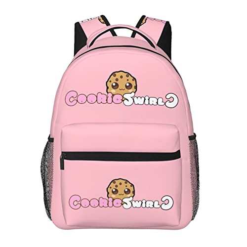 Pobecan Cookie Anime Swirl C Backpack Funny Laptop Back Pack Book Bag Hiking Outgoing Daypack For Women Mens
