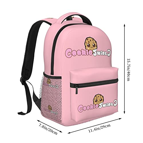Pobecan Cookie Anime Swirl C Backpack Funny Laptop Back Pack Book Bag Hiking Outgoing Daypack For Women Mens