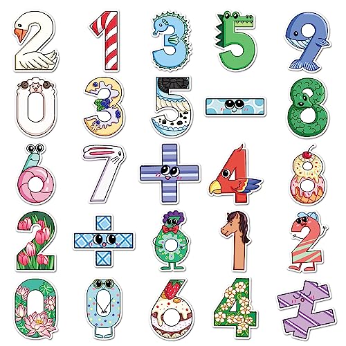 Number Decorating Stickers,Water Bottles Stickers,Scrapbooking Stickers for Laptop,Skateboard,Luggage Decal,Motorcycle,Bicycle. Stickers for Teens Girls Kids. (50 PCS Digital Graffiti)