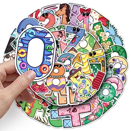 Number Decorating Stickers,Water Bottles Stickers,Scrapbooking Stickers for Laptop,Skateboard,Luggage Decal,Motorcycle,Bicycle. Stickers for Teens Girls Kids. (50 PCS Digital Graffiti)