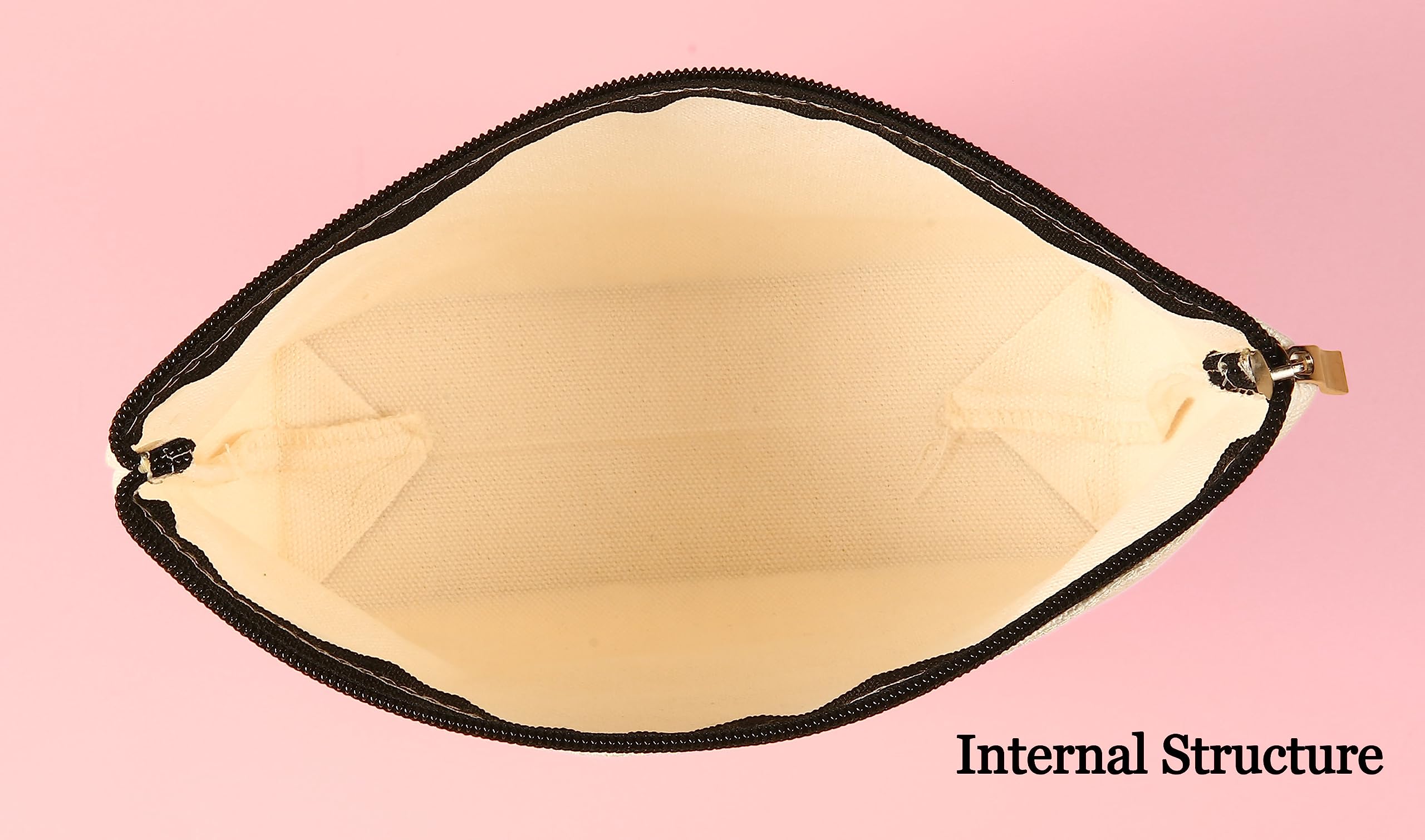 ZVMIS Cosmetic Case - Beige Canvas - Multifunctional Storage Bag for Women and Girls - Travel Accessory Pouch - Best Friends Gift
