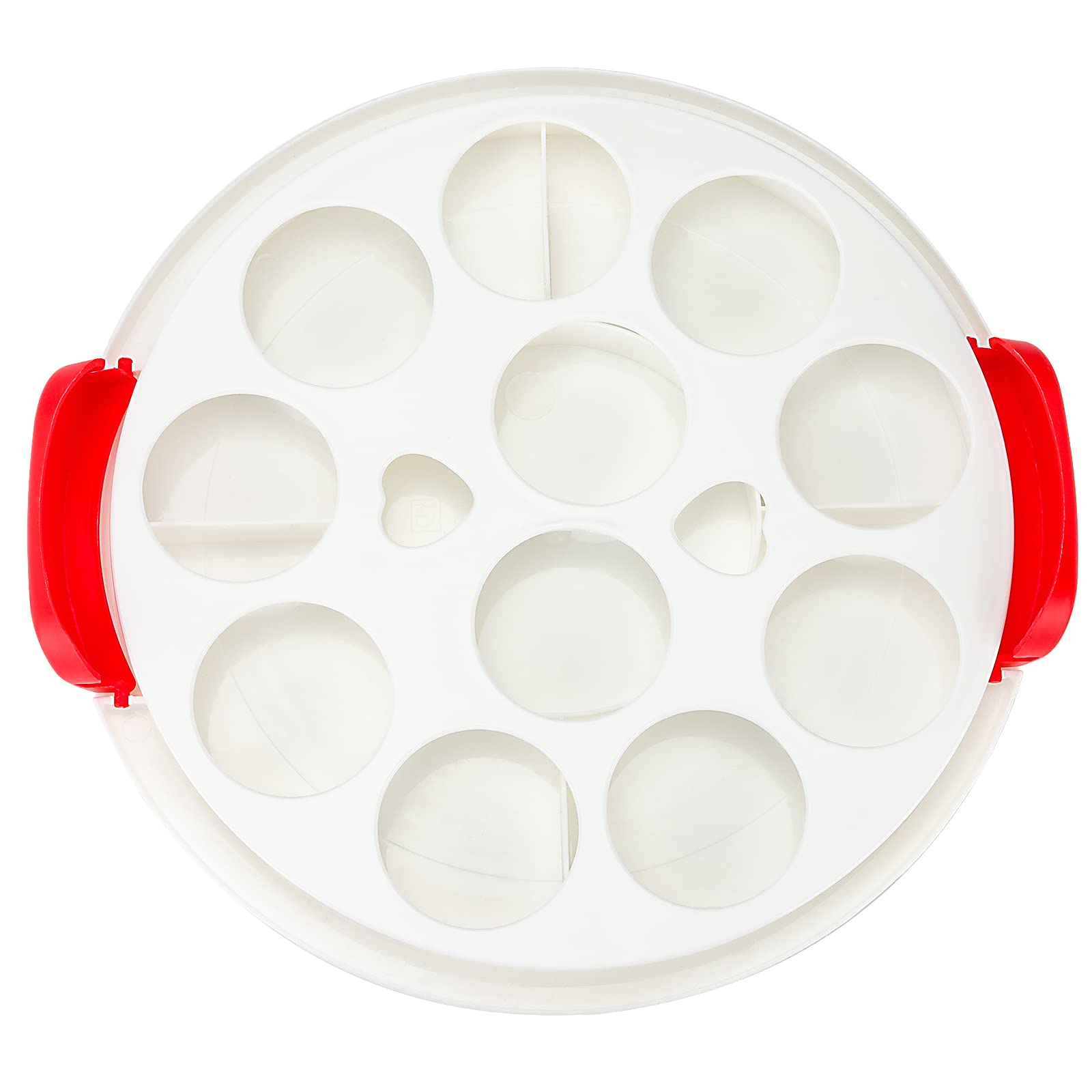 MUKLEI 10 Inch Round Cake Carrier with Handle, Cake Holder with Lid, Two Sided Base Cake Containers Portable Cake Carrier for Cake, Cupcakes, Muffins, Desserts