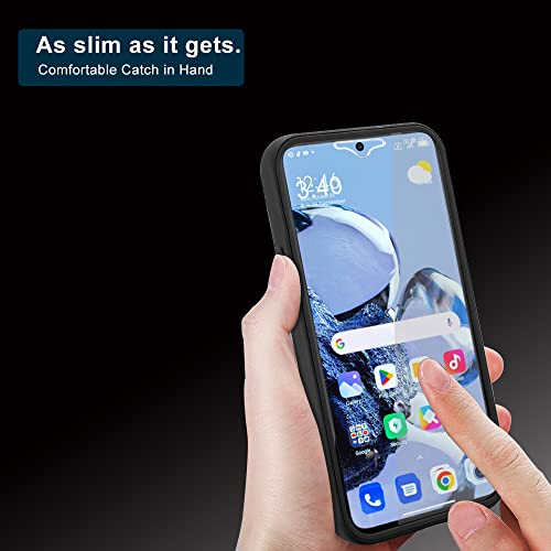 ZHOUDSAEIFD Case Compatible for Xiaomi Redmi Note 12 Pro 5G/Poco X5 Pro, 360° Full Body Protection Military-Grade Shockproof TPU Phone Cover with Screen Protector - Black
