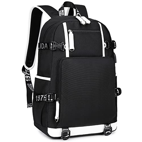 KBIKO-zxl Teen Boys Lionel Messi Backpack Soccer Star Bookbag Classic Travel Knapsack with USB Charging Port for Student