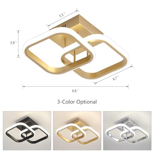 AMZASA Gold Hallway Light Modern LED Ceiling Light Mini Close to Ceiling Lamp for Balcony Corridor Closet Bedroom Bathroom Kitchen 4000K Neutral Light