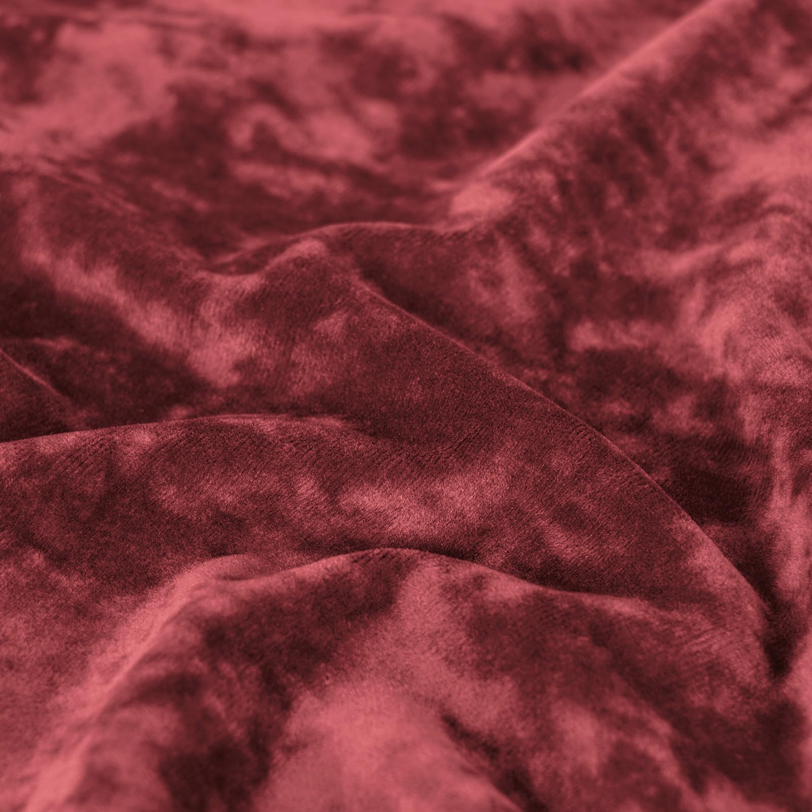 PHF Truly Velvet Fitted Sheet Only Twin Size, Christmas Luxury Super Soft Cozy Comfy Fleece Bottom with 15" Deep Pocket, Suitable for Fall Winter and Spring, No Pillowcases, Wine Red