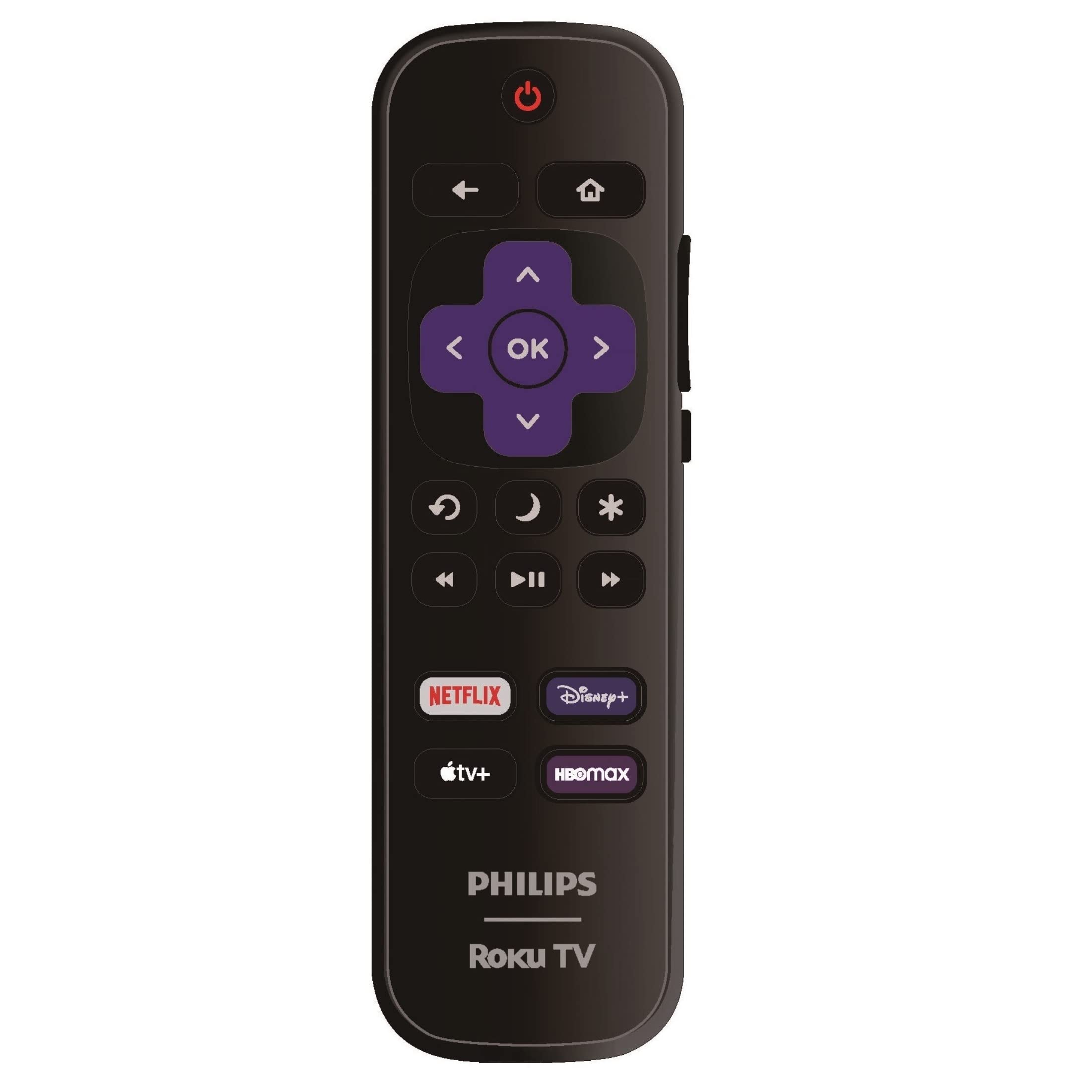 2 Pack - OEM Replacement Remote Control for All Philips Roku Smart TVs【Only Works with Philips Roku TV, Not for Roku Stick and Roku Box】 (Netflix/Disney Plus/Apple TV+ / HBO Max)
