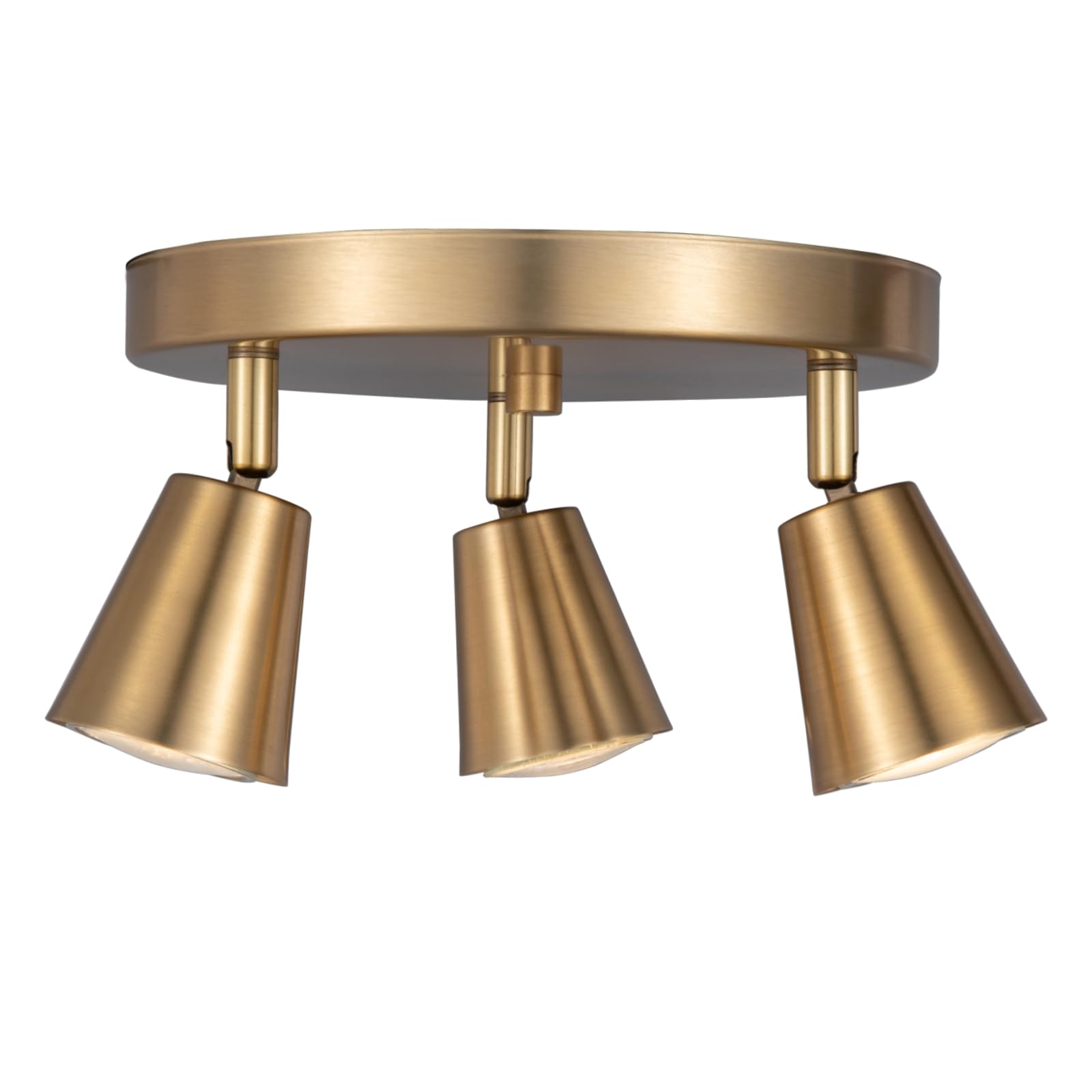 CRAFTRONOS 3 Light Track Lighting Kit, Matt Brass Finish Canopy with Moden Flush Mount Ceiling Spotlight for Kitchen,Dining,Living Room,Home Improvement