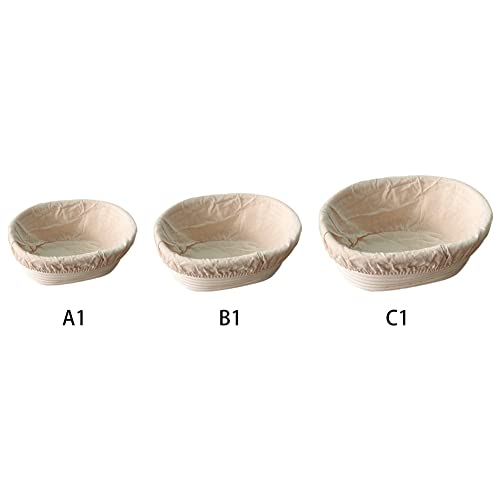 Kakalote Bread Proofing Baske,10inch Oval Rattan Pastry Dough Sourdough Proofing Blooming Proving Basket,with Liner Cloth,Food Storage Basket Baking Tools,for Professional Home Bread Baking(Beige)