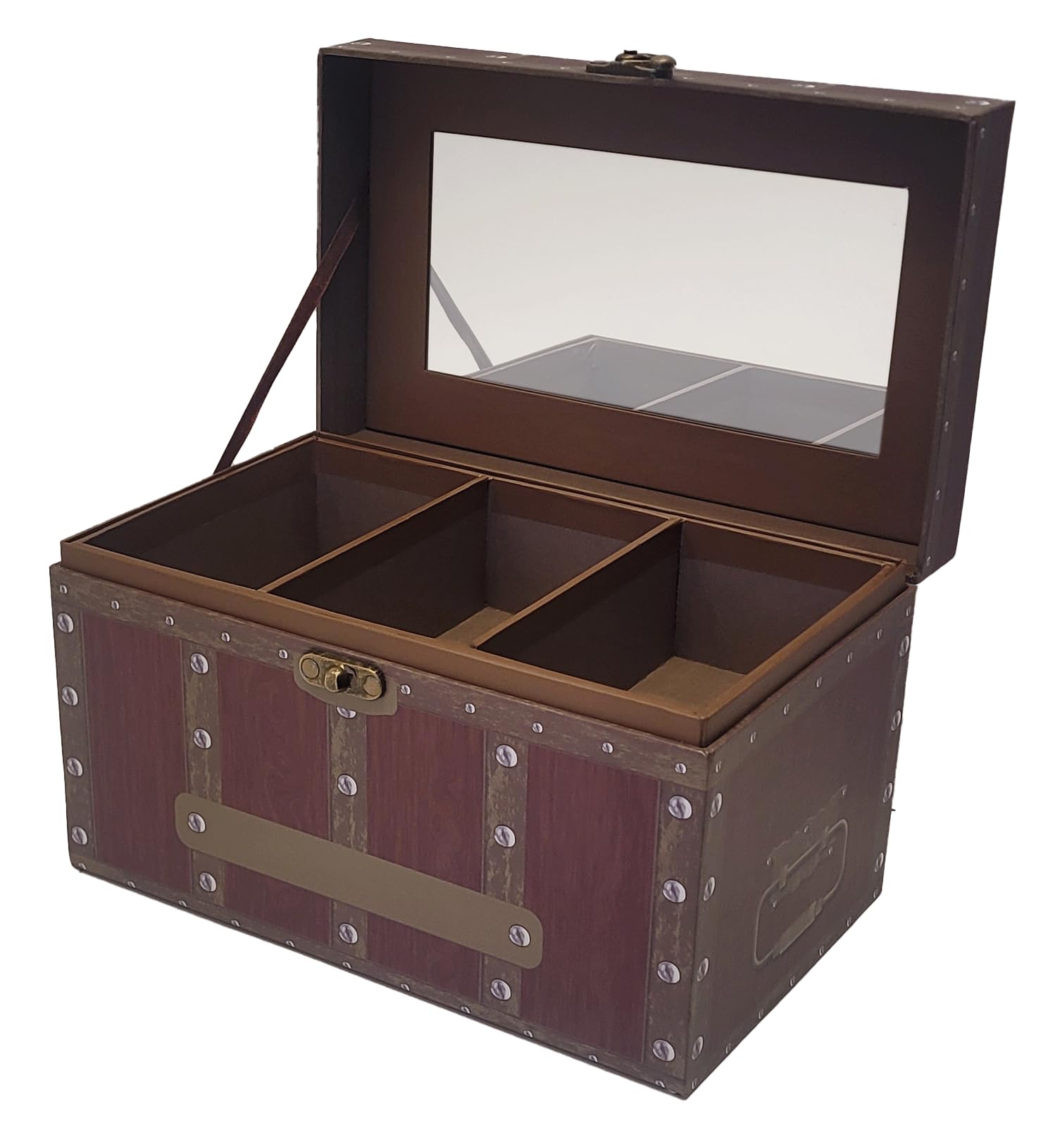 Sunshine Box Factory Treasure Box Chest - Pirate Desktop Size for boys boy jewelry prize prizes rock rocks and trinket trinkets Dimensions 9" x 5.5" x 5.5"