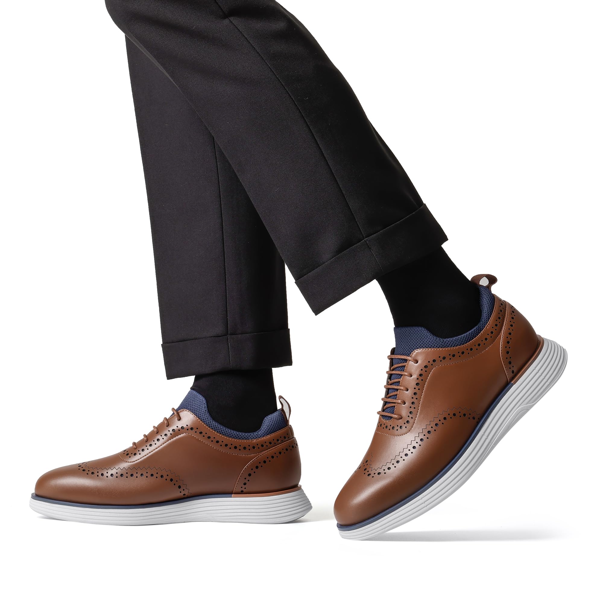 Bruno Marc Men's Dress Sneakers Oxfords Casual Formal Business Wingtip Brogue Shoes,Brown,Size 8.5,SBOX2326M