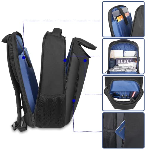 DEEGO Business Backpack for Men, TSA Approved Laptop Backpack for Men with USB Charging Port, Water Resistant Durable Anti Theft Work Backpack for Men Women Fits 15.6 Inch Laptop, Black