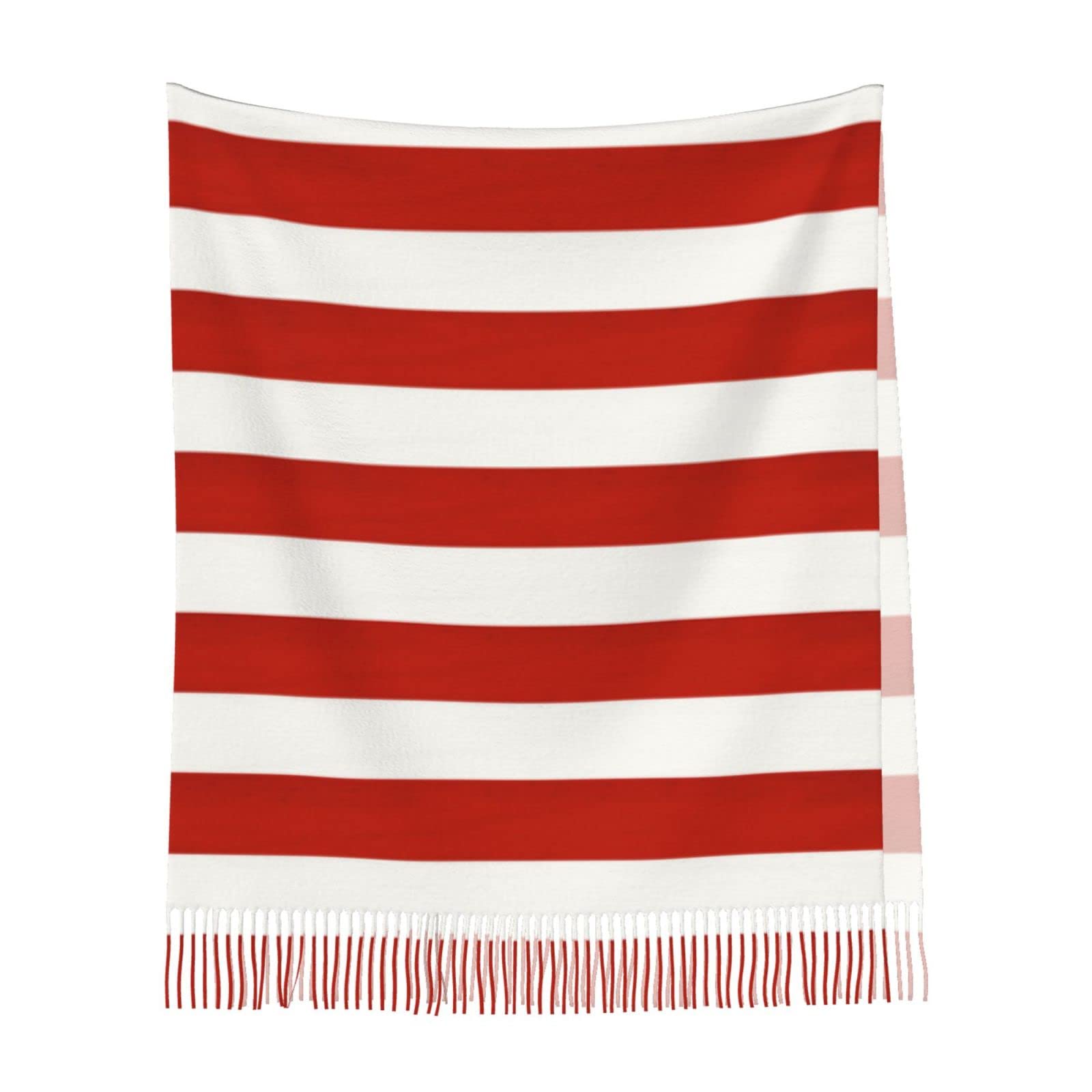 MIGAIUOI Women's Scarf Wraps White and Red Cashmere Feel Scarves With Tassel for Ladies Cold Weather Scarfs Gift