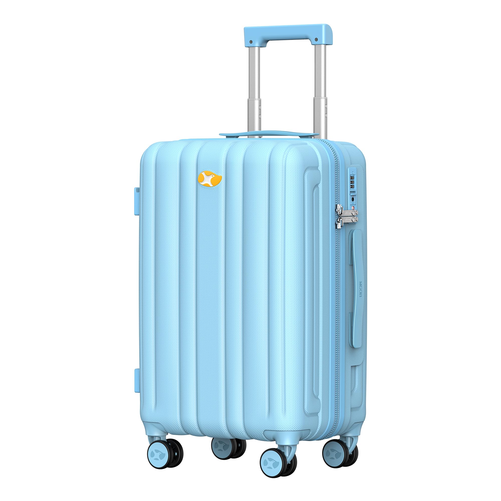 MGOB Carry On Luggage 22x14x9 Airline Approved, Hard Suitcases with Spinner Wheels, Polycarbonate Lightweight Luggage, Durable & Stylish, Built-in TSA Lock, Blue