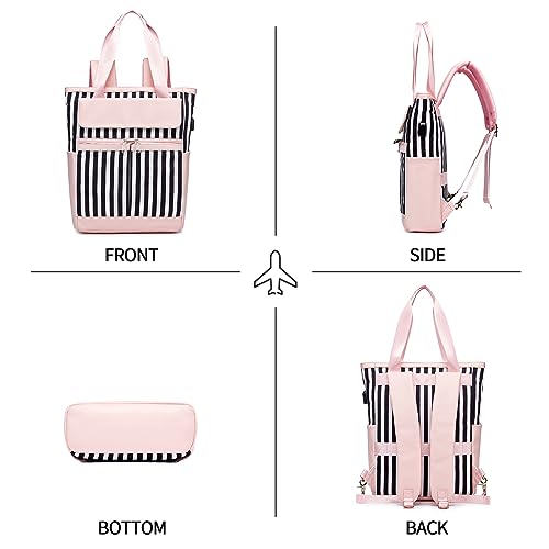 seyfocnia Laptop Backpack for Women,Teacher Backpack Tote Backpack Computer Backpack Travel Casual Backpack with USB Charging Port Work Bag Fits 15.6 Inch Laptop