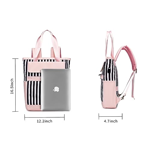 seyfocnia Laptop Backpack for Women,Teacher Backpack Tote Backpack Computer Backpack Travel Casual Backpack with USB Charging Port Work Bag Fits 15.6 Inch Laptop