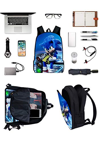 SUONI 3 Pcs Backpack Set for Boys Girls Adult,Backpack with Shoulder Bag Pencil Case 1, One Size