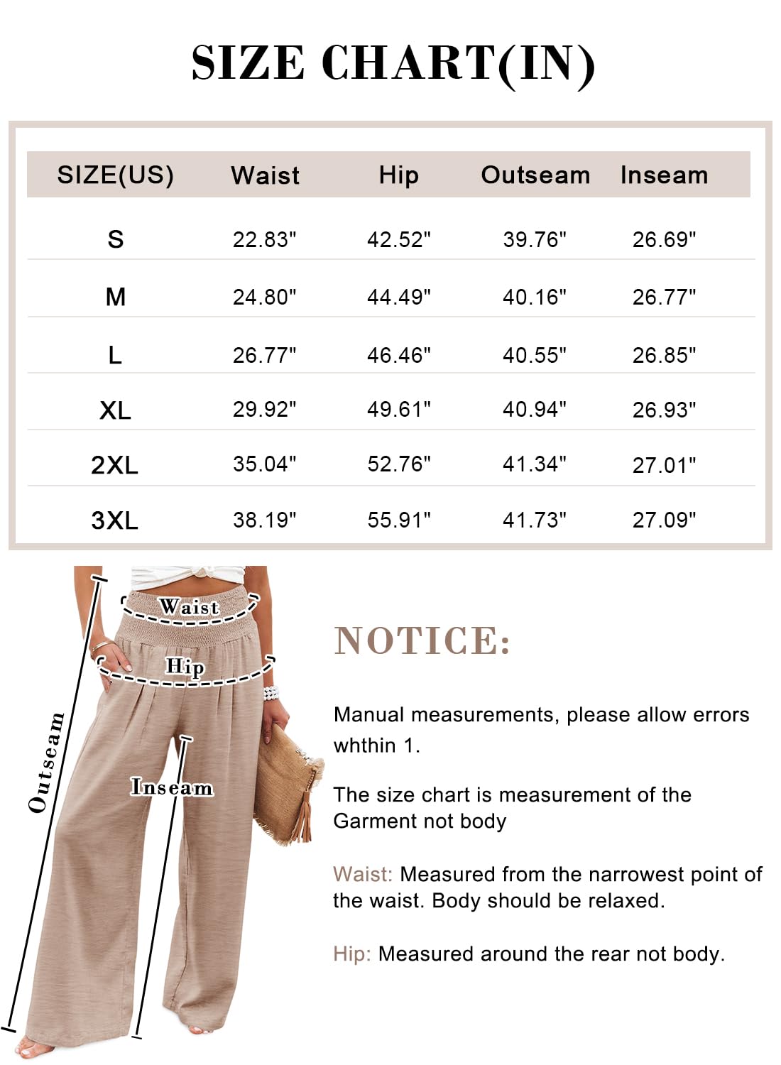 Angerella High Waisted Palazzo Pant for Women Comfy Soft Wide Leg Flowy Pants for Women BrownStripe S