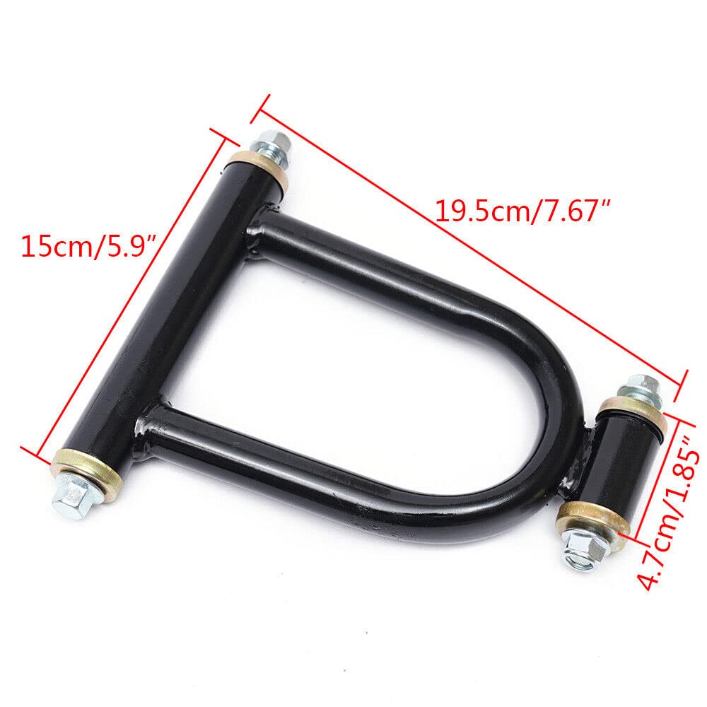 DOONARCES 220mm Front Suspension Upper/Lower Swingarm Kit Go Kart Front Suspension Swingarm Assembly Fit ATV Go Kart Buggy Quad Bike 3 Holes, Black+Red