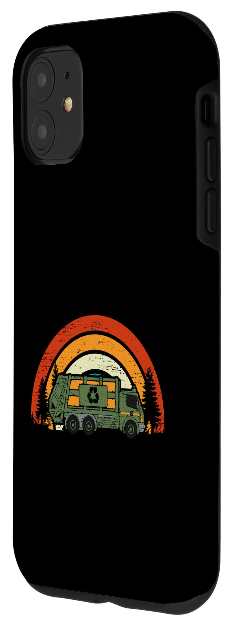 iPhone 11 Retro Garbage Truck Waste Can Trash Collector Case