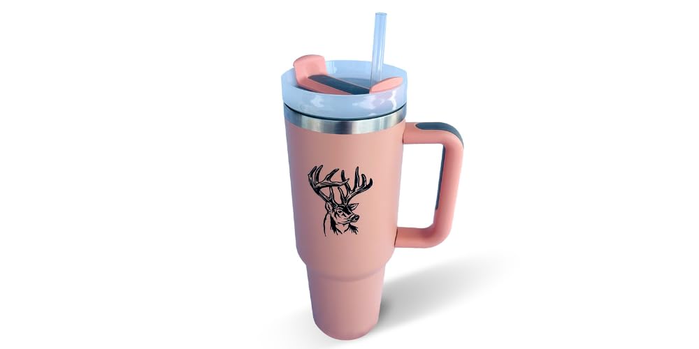 40 oz stainless steel tumbler with handle,8 hours hot and 12 hours cold,travel mug,simply modern 40 oz tumbler with handle with deer logo 40 oz tumbler