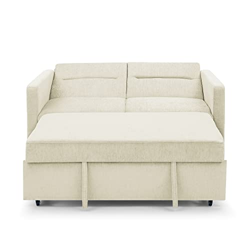 FANYE 2 Seater Sofa & Couch W/Adjustable Backrest and Pillows for Home Apartment Office Living Room, Beige