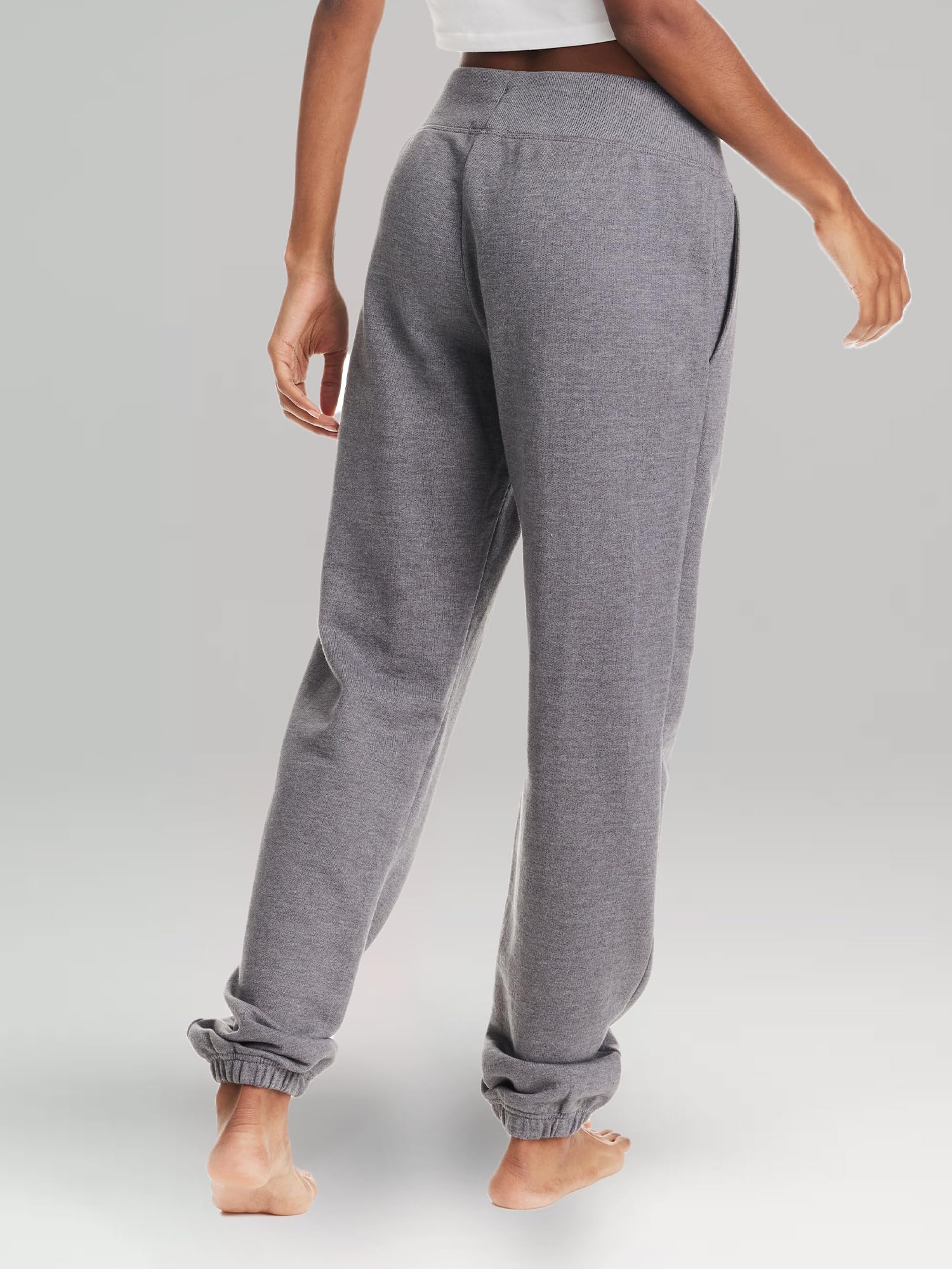 U.S. Polo Assn. Womens Sweatpants Joggers, French Terry Lounge Pants for Women (Charcoal Heather, X-Large)