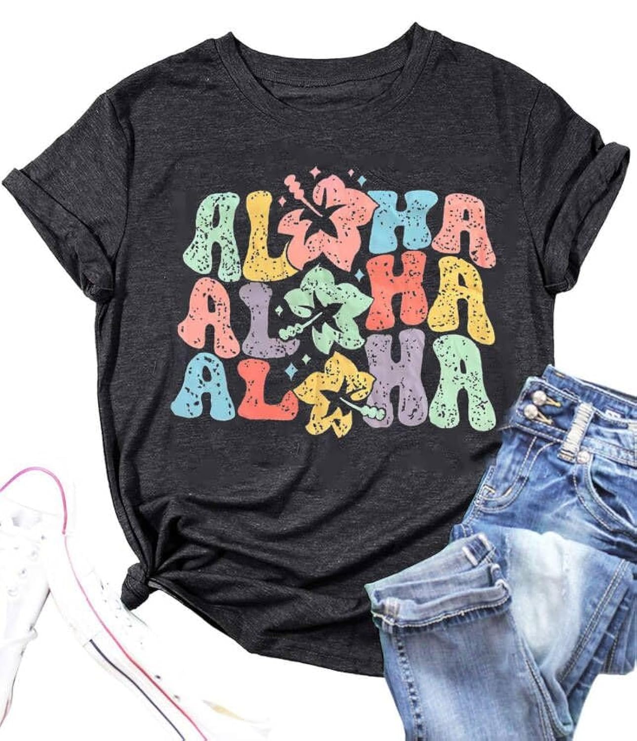 Hawaiian Shirt Women Hawaii Family Vacation Shirt Hawaii Trip Tee Girls Summer Hawaii Vacation T-Shirt(Grey,M)