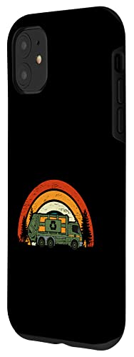 iPhone 11 Retro Garbage Truck Waste Can Trash Collector Case