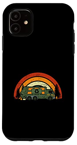 iPhone 11 Retro Garbage Truck Waste Can Trash Collector Case