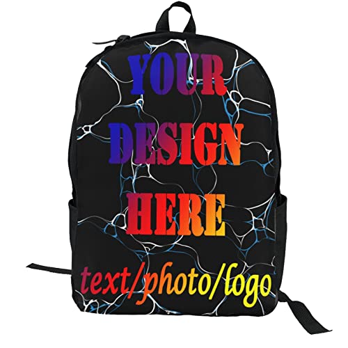 Imyyciml Custom Backpack Personalized Schoolbag Bookbag Add Your Photo Design Your Personal Backpack For Family, 16.9 X 12.6 X 5.5 In