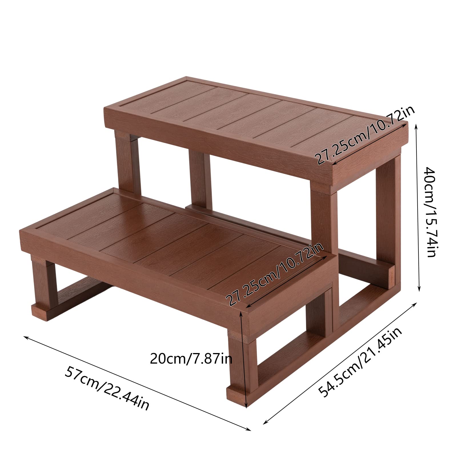 Hot Tub Spa Steps Outdoor Hot Tub Stairs Polystyrene Spa Steps fit for Any Hot Tub Shape and Size(3.28ft High), Brown