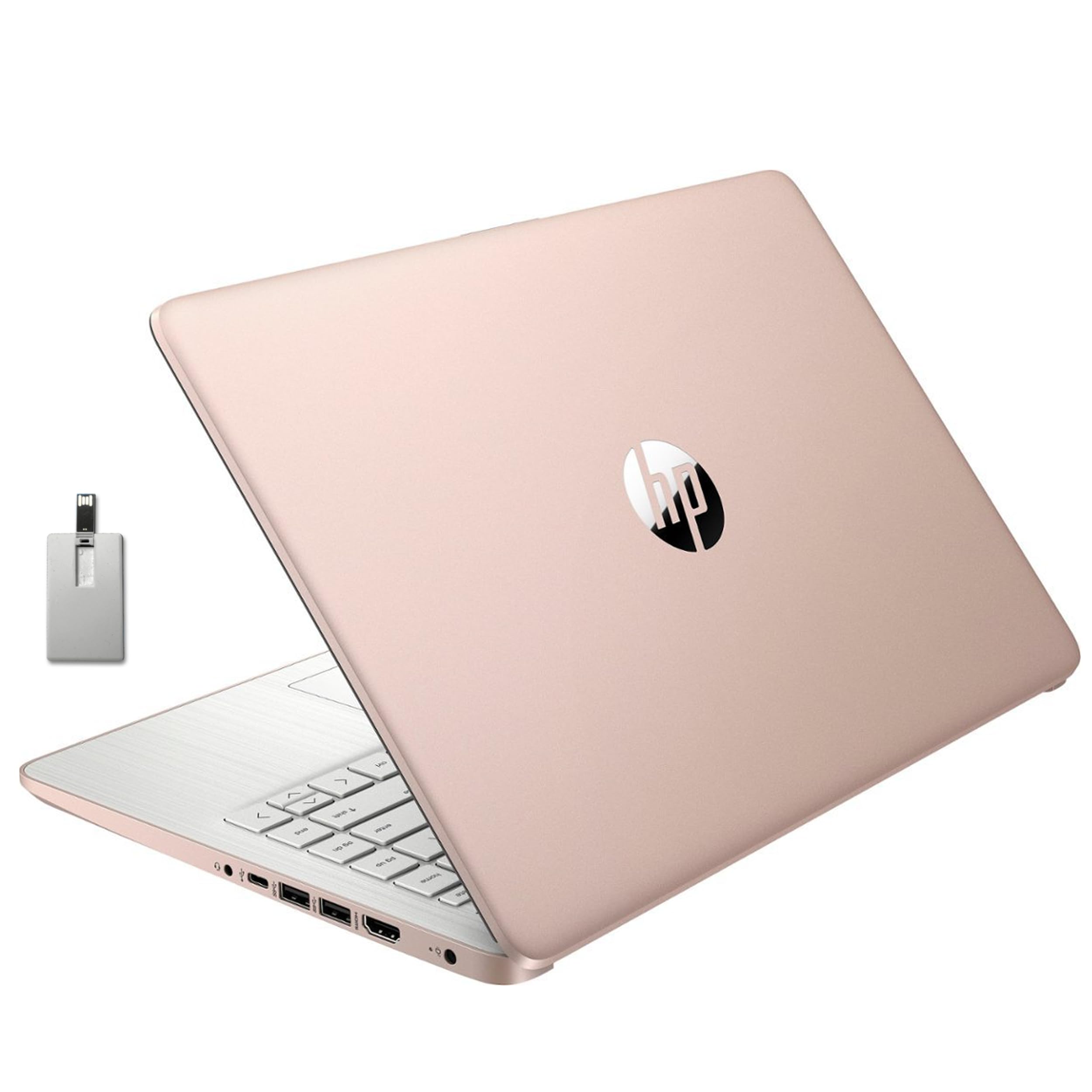 HP Stream 14" HD BrightView Laptop, Intel Celeron N4120, 4GB RAM, 64GB SSD, Intel HD Graphics, 720p Webcam, 1 Year Office 365, Gold, Win 11 S, 32GB Hotface USB Card