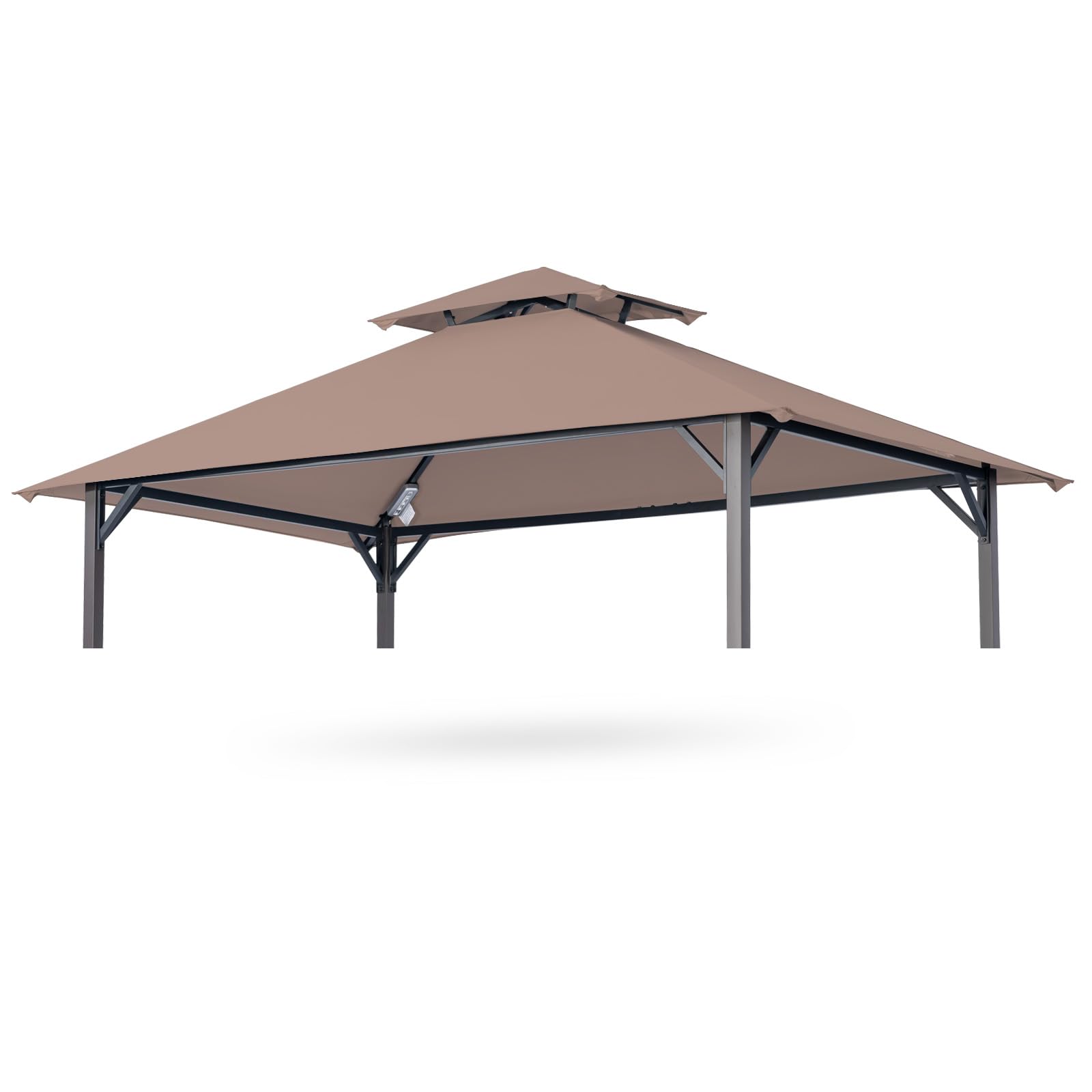 Akeacubo Replacement Canopy Cover with Double Tiered Roof Fit for 5'x8' BBQ Grill Gazebo Model L-GG001PST、L-GZ238PST (Khaki)