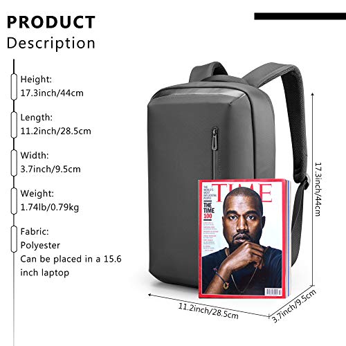 WILSLAT Laptop Backpack for Men Business Professional Anti Theft Slim Durable Laptops Backpack with USB Charger, College School Computer Bag Fits 15.6 Inch Laptop and Notebook