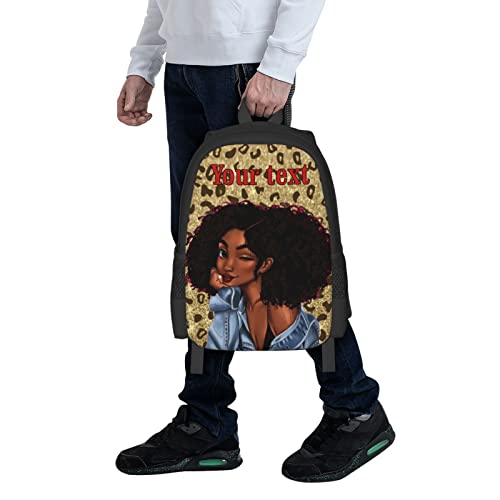Exgunly Custom Backpack, Custom Personalized Text Picture Backpack, Customize Travel Backpack for Men Women,17In Casual Backpack, Black