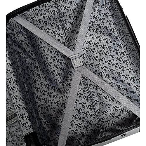 Sullen Blaq Paq Rhino Tattoo Lifestyle Art Travel Hard Shell Roller Luggage Bag - Black