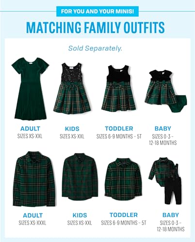 The Children's Place,and Newborn Holiday Dress,12-18 Months Green Plaid