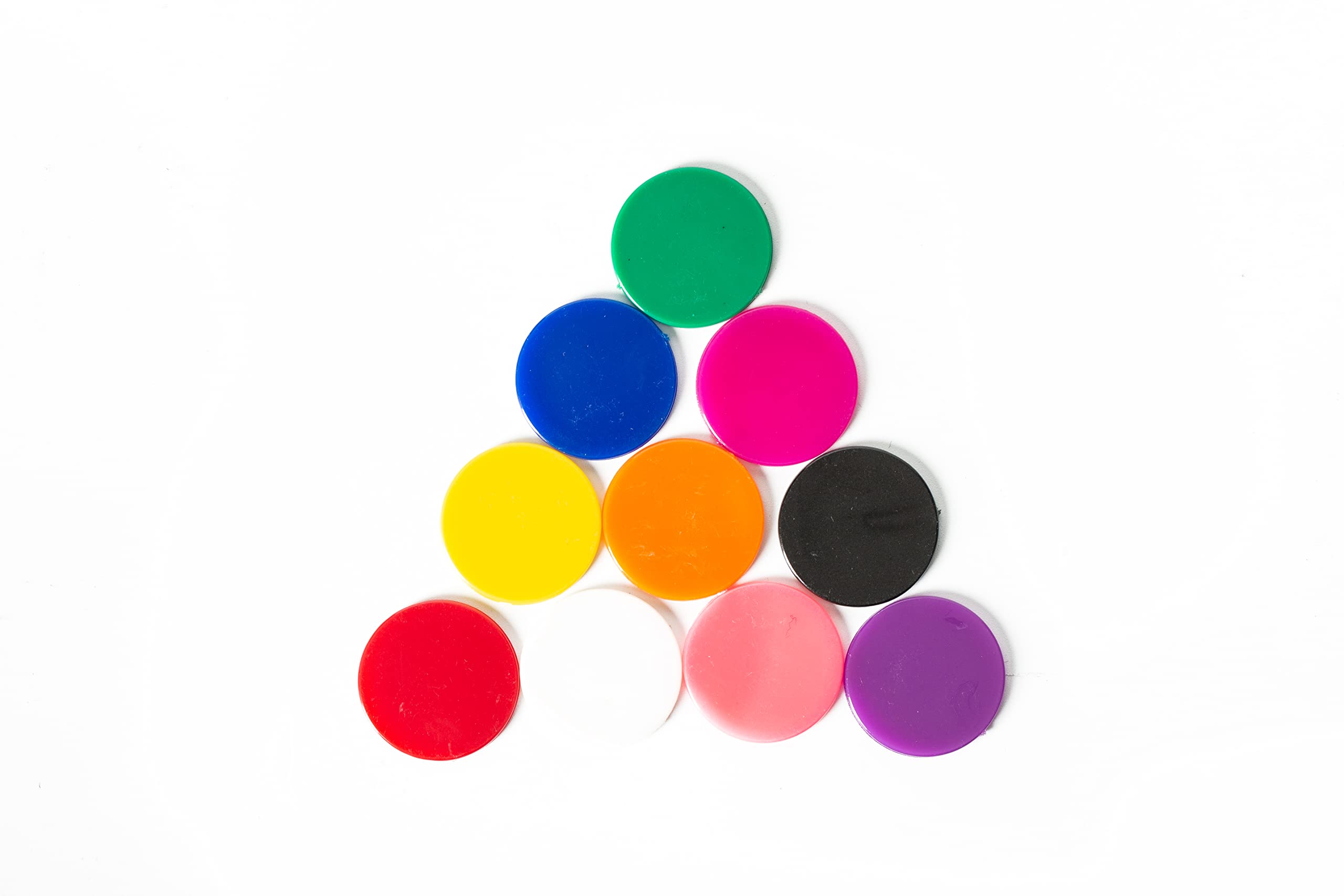Smartdealspro 300pcs 1 Inch 10 Colors Opaque Plastic Learning Counters Counting Mini Poker Chips Game Tokens (Without Edge)