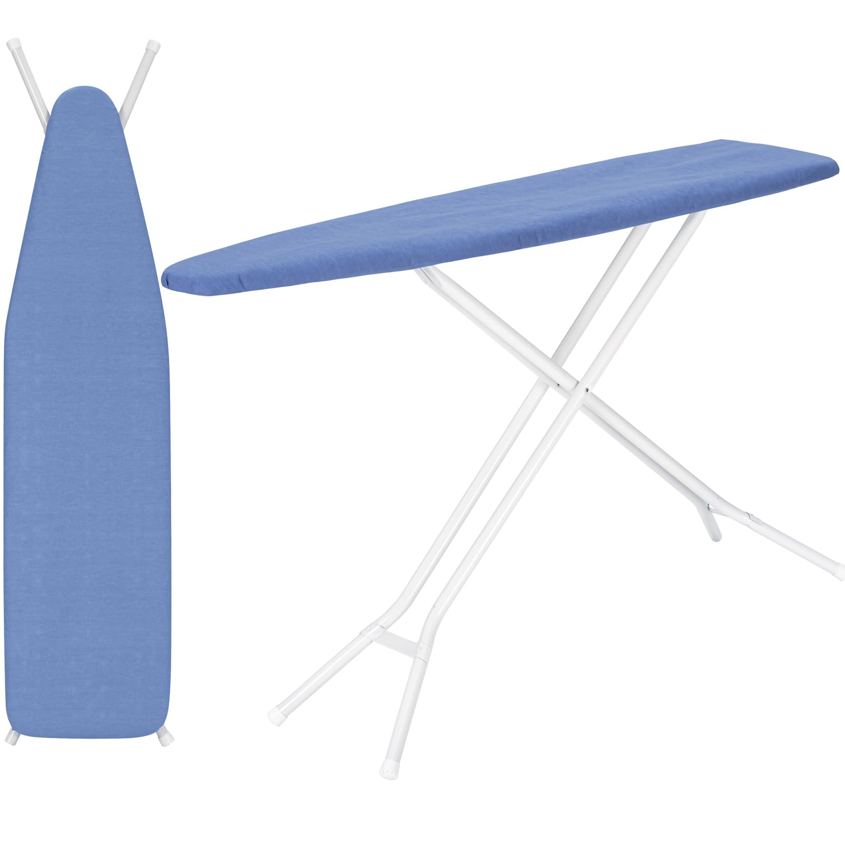 Tidy Zebra Compact Ironing Board Full Size MADE IN THE USA – 4 LEG Extra Durable & Sturdy Ironing Boards with Thick Iron Board Cover – Foldable Ironing Board for Easy Storage Height Adjustable (13x53)