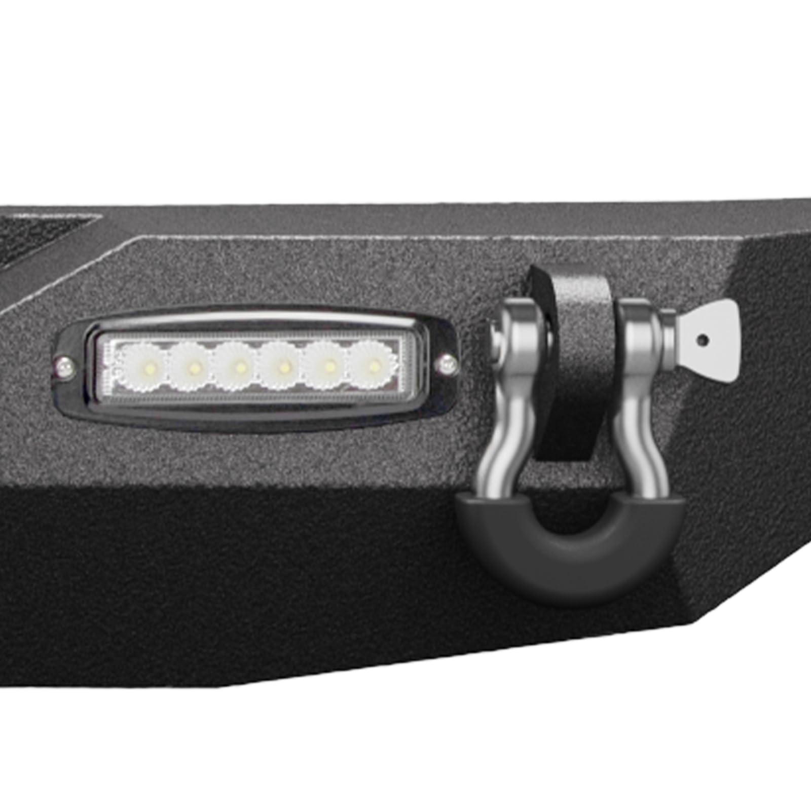 EYOUHZ Rear Bumper Compatible with 2007-2018 Jeep Wrangler JK JKU Unlimited Rock Crawler Rear Bumper Built-in 2" Hitch Receiver, D-Rings and 2 x 18W LED Lights for 2/4 Doors (Textured Black)