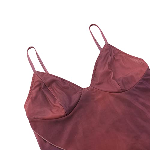 NZNDSHD Women Y2k Spaghetti Strap Crop Tank Tops Sexy Sleeveless V-Neck Cami Corset Tops Summer Backless Mesh Crop Tops (Pink Print, M)
