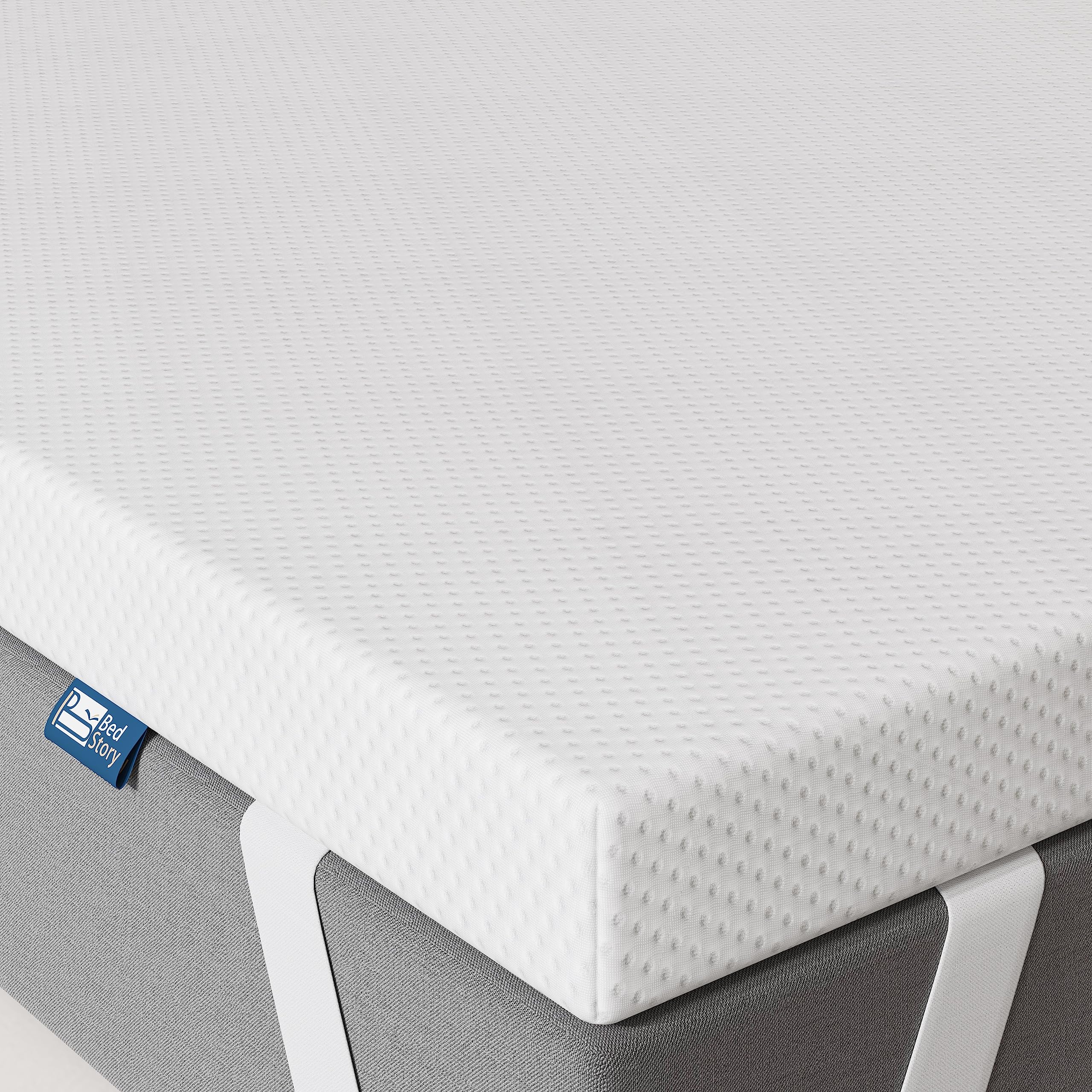 BedStory 3 Inch Memory Foam Mattress Topper King Size,Firm Mattress Topper for Back Pain & Support,Special Cool Feeling Material Cover,Bed Topper with 2-Layer Ventilated Design,CertiPUR-US Certified