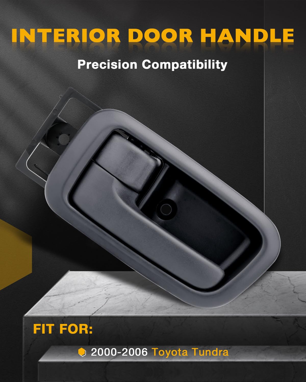 Gledewen Interior Door Handle with Bezel, Compatible with 2000-2006 Toyota Tundra, Gray, Front Inside Left Driver Side | 692060C010B1,TO1352187,69278-0C010-B0 Inner Handle Door Part