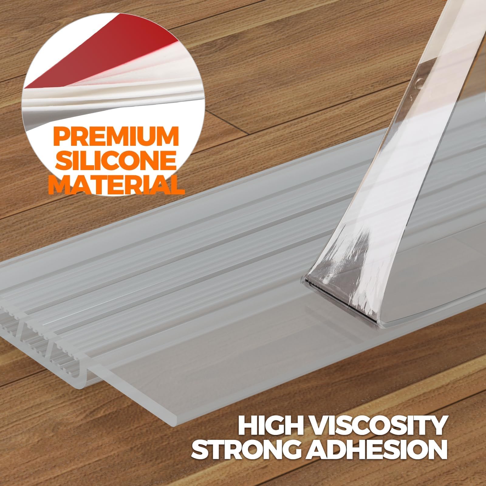 Holikme 2 Door Draft Stopper Under Door Draft Blocker Insulator Door Sweep Weather Stripping Noise Stopper Strong Adhesive, Transparent